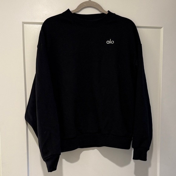 ALO Yoga | Tops | Alo Yoga Classic Black Crewneck Sweater | Poshmark